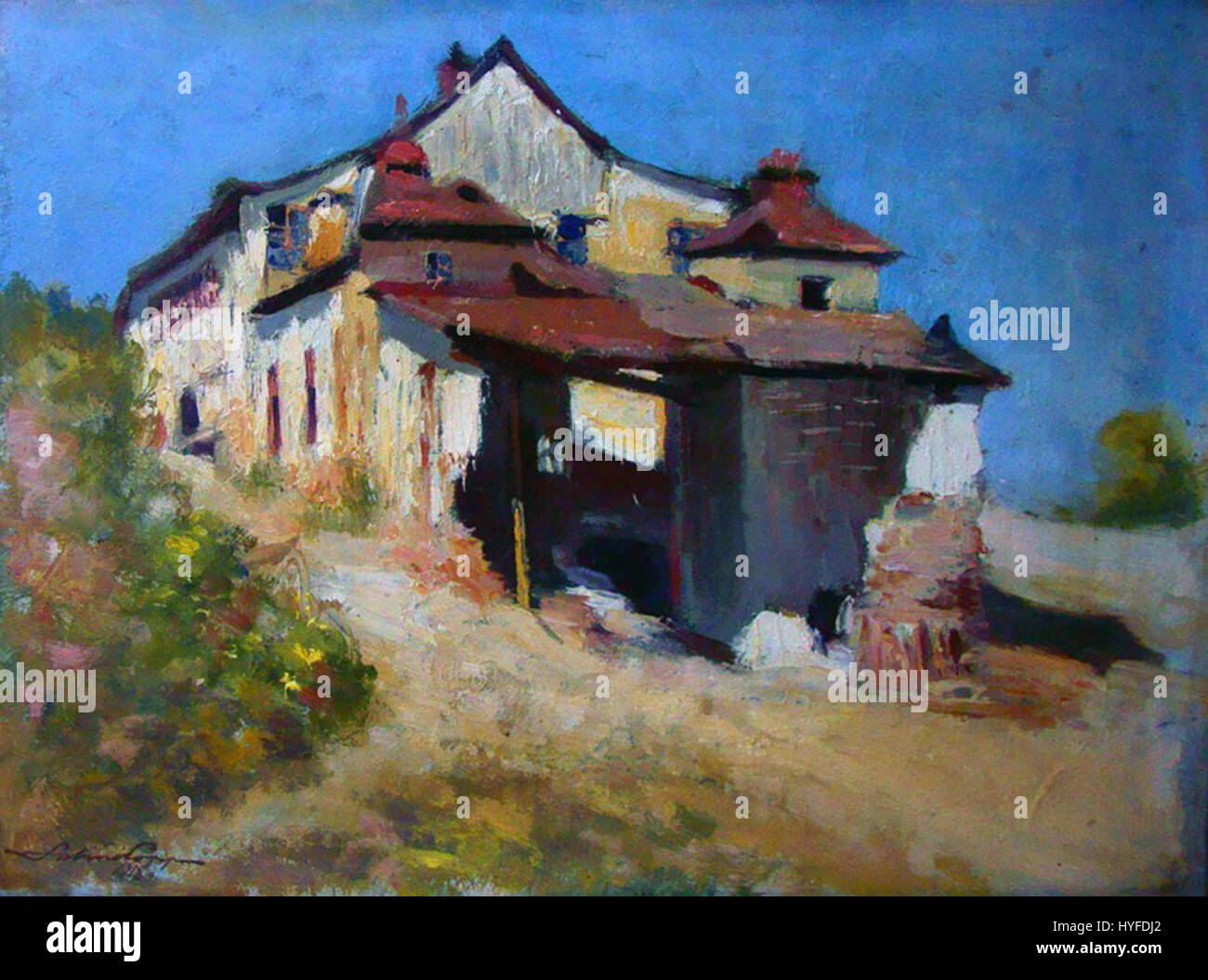 'Spatele Casei' by Sabin Popp likely depicts a rural scene, with the ...