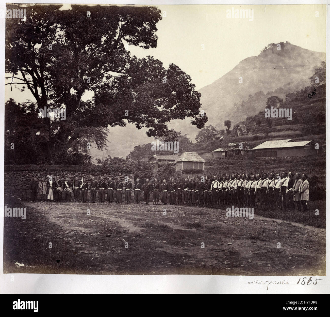 Nagasaki in 1865 shows a view of the Japanese port city during the late ...