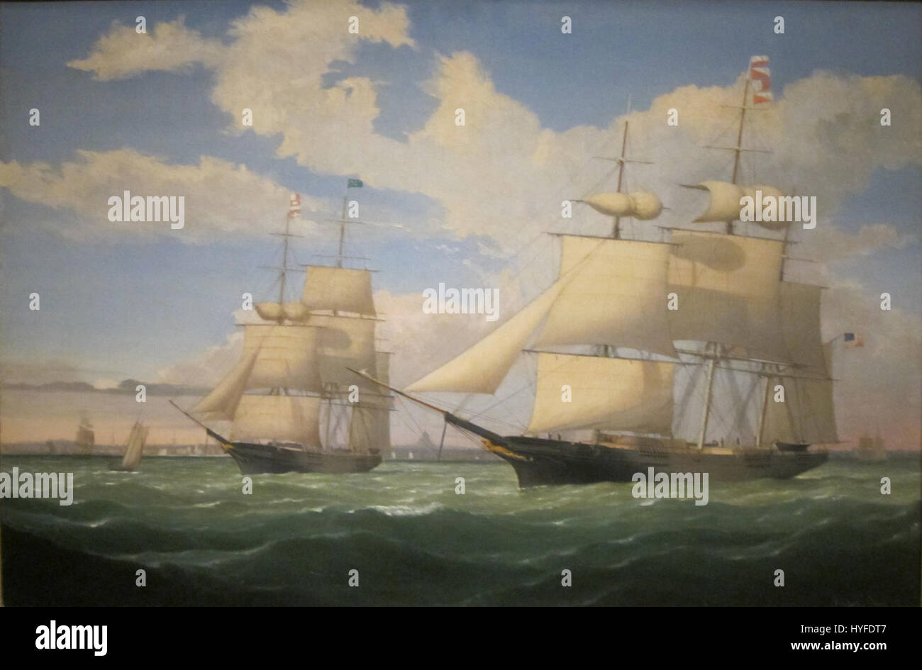 The Ships 'Winged Arrow' and 'Southern Cross' In Boston Harbor by Fitz ...