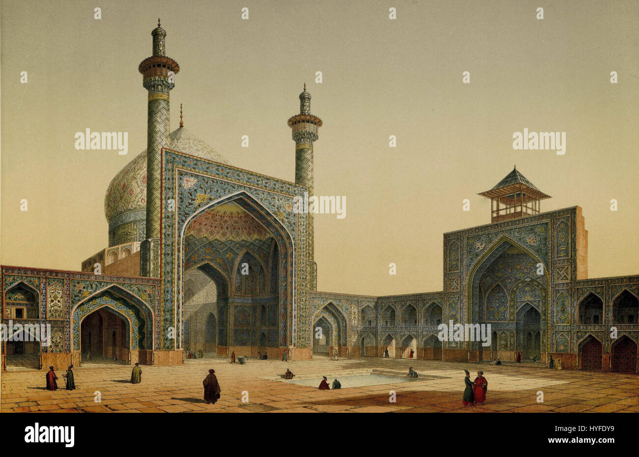 ‘Masjid Shah’ by Pascal Coste is an architectural drawing showcasing ...