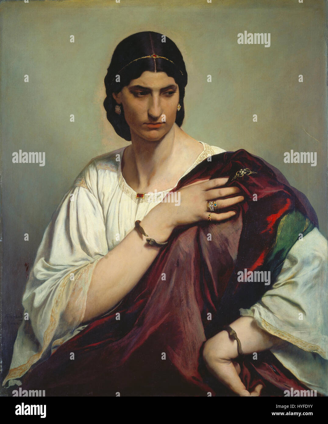 Anselm Feuerbach's 'Half Length Portrait of a Roman Woman' reflects his ...