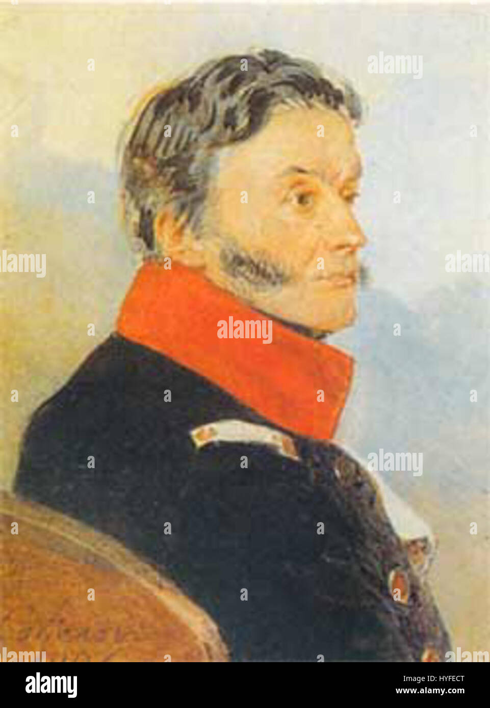 This portrait by artist Sokolov depicts Nikolay Nikolaewich Rayevskiy ...