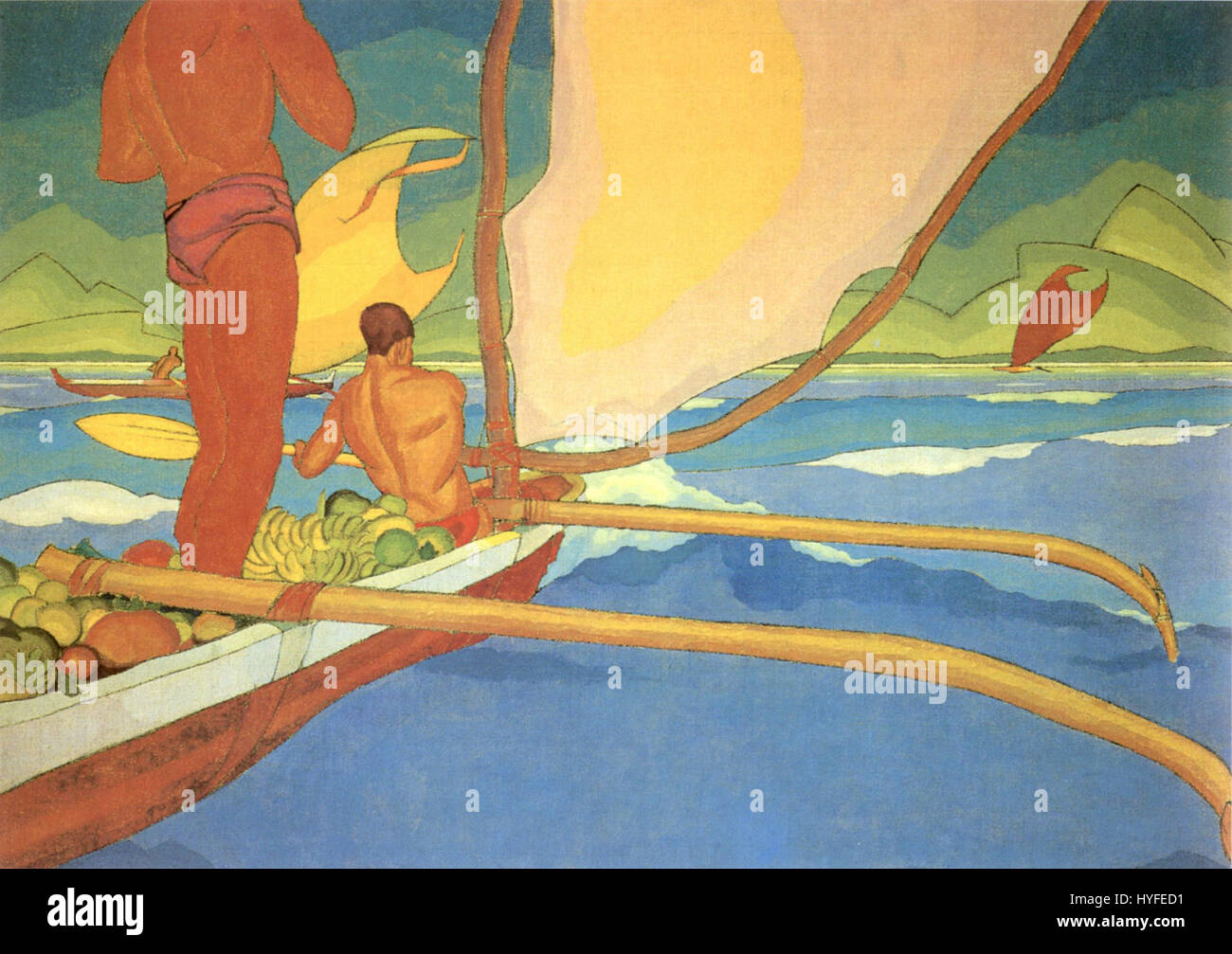 Arman Manookian’s 'Men in an Outrigger Canoe Headed for Shore' (1929 ...