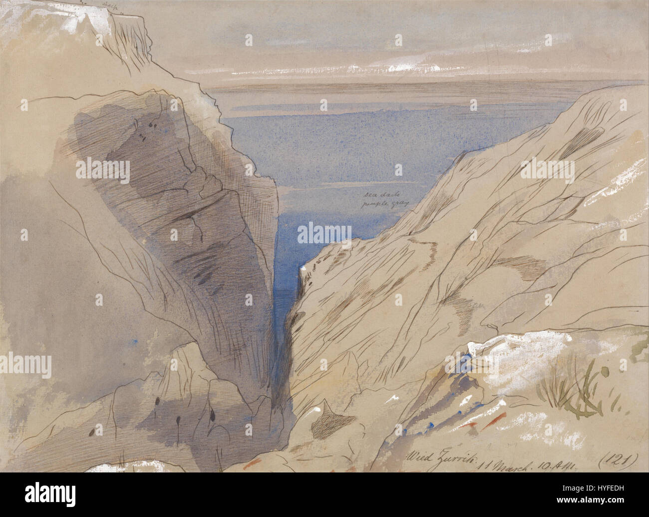 Edward Lear's 'Wied Zurrik' is a notable landscape painting created ...