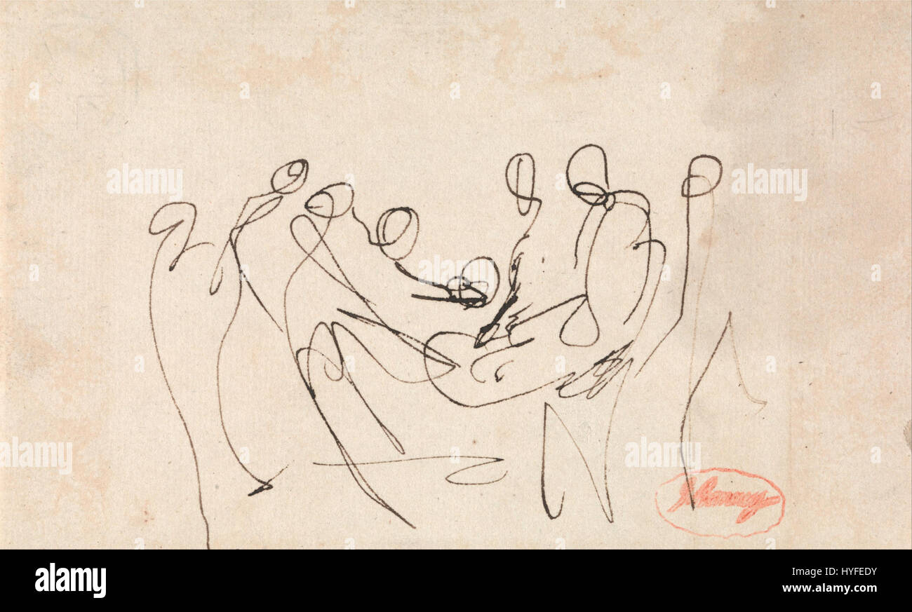 'Figures Carrying Another Figure' by George Romney captures a powerful ...