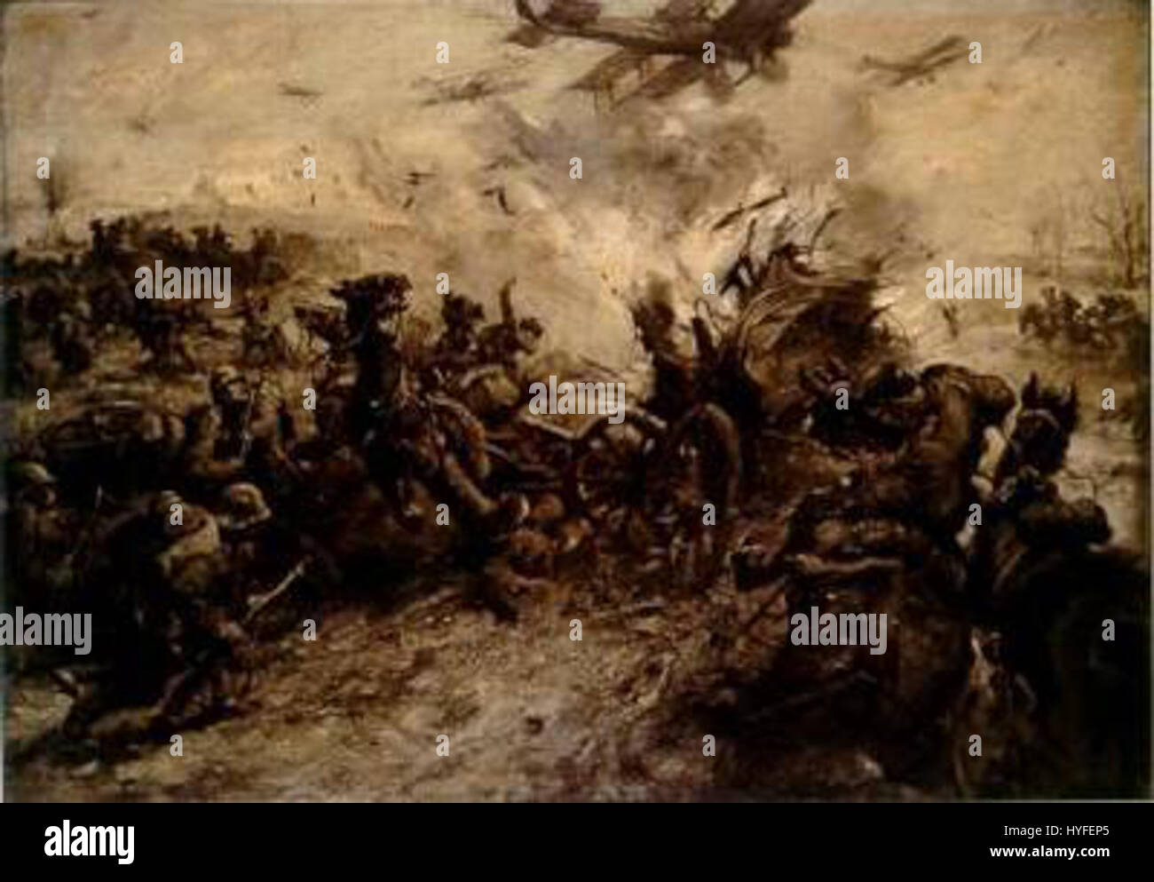 This World War I battle scene by F.C. Yohn depicts a dramatic moment in ...