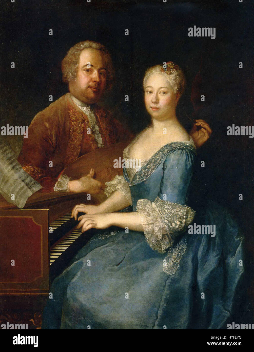 The painting 'Carl Heinrich Graun und Gattin' by Pesne depicts the ...