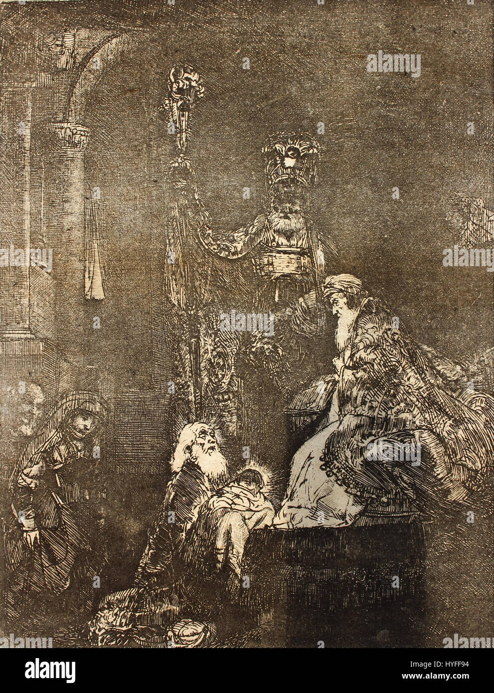 'The Presentation in the Temple' by Rembrandt is a notable example of ...