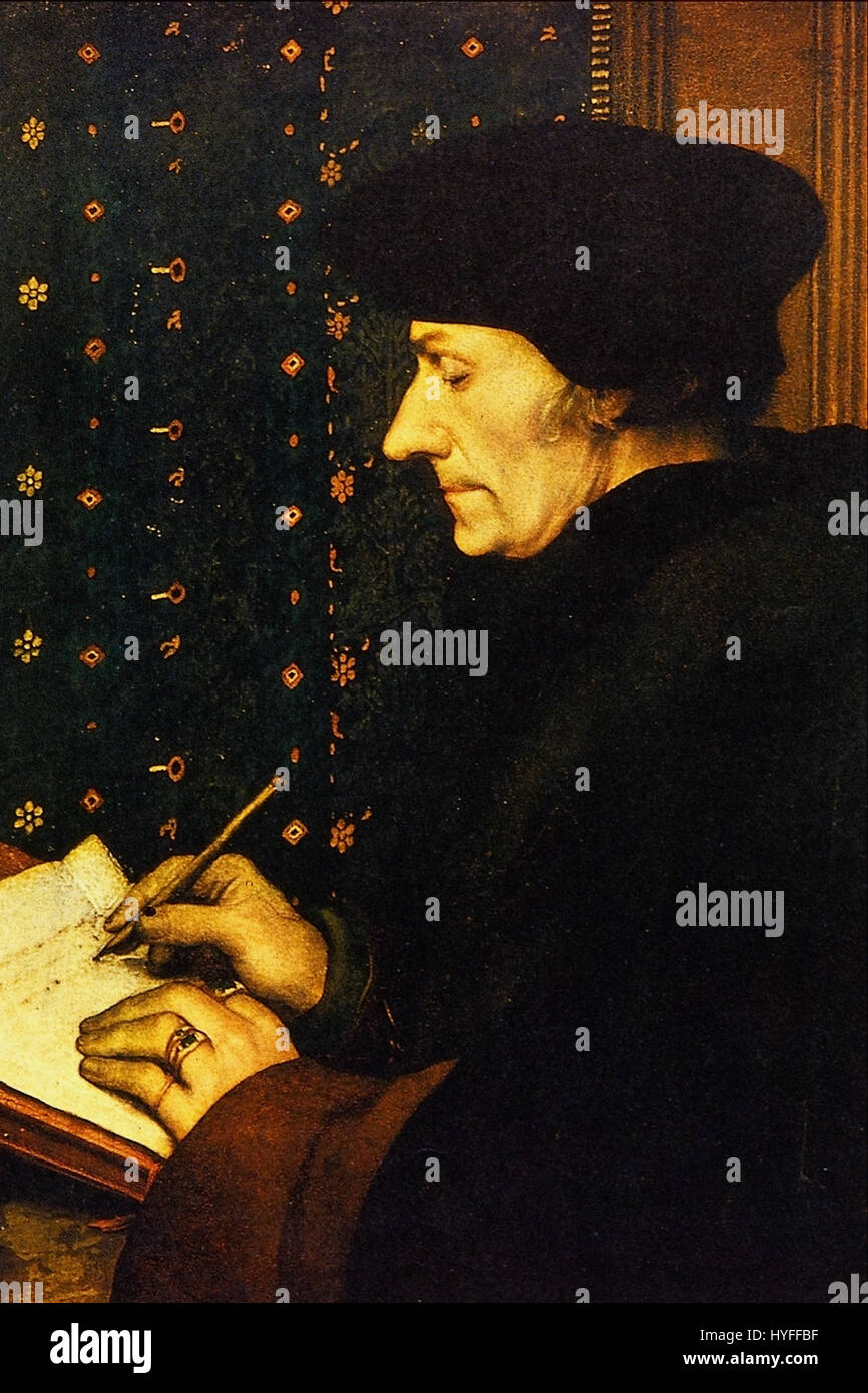 Erasmus, a prominent scholar, was painted by Hans Holbein the Younger ...