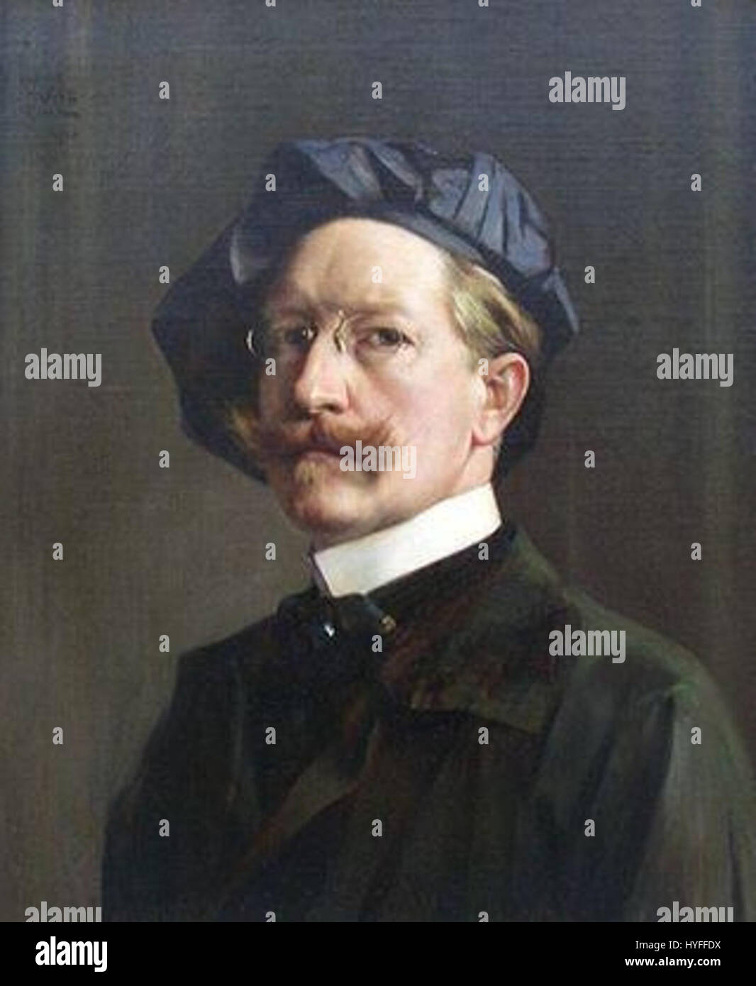 Self portrait of Hubert Vos, frameless Stock Photo - Alamy