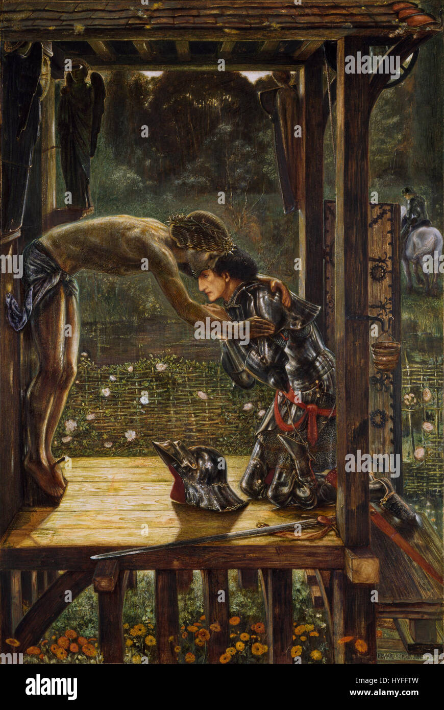 'The Merciful Knight' by Edward Burne-Jones is a depiction of a knight ...