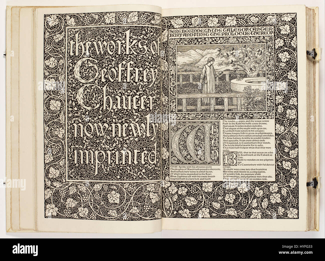 An illustration by William Morris for 'The Works of Geoffrey Chaucer ...