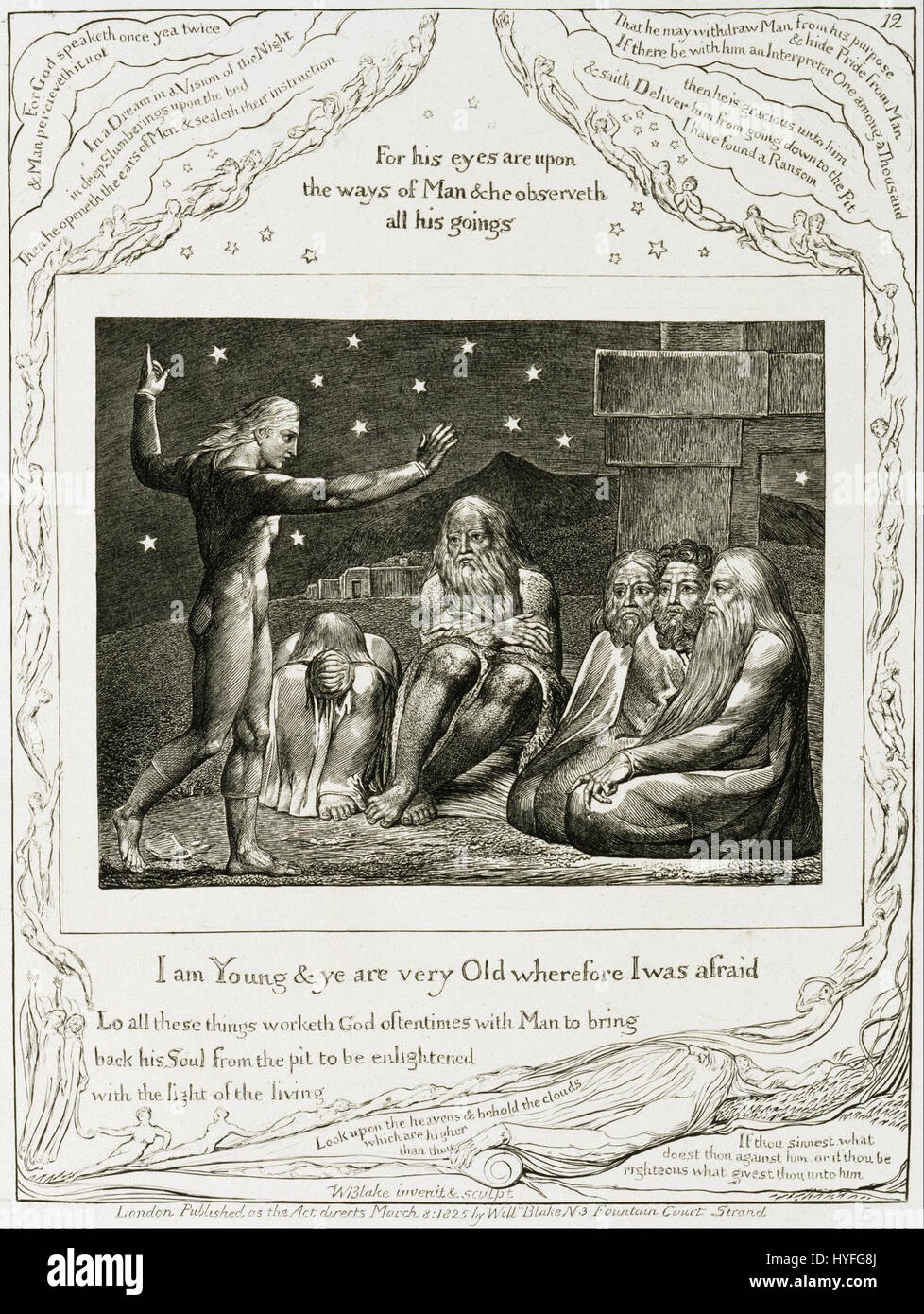 'The Speech of Elihu' by William Blake is a powerful engraving that ...