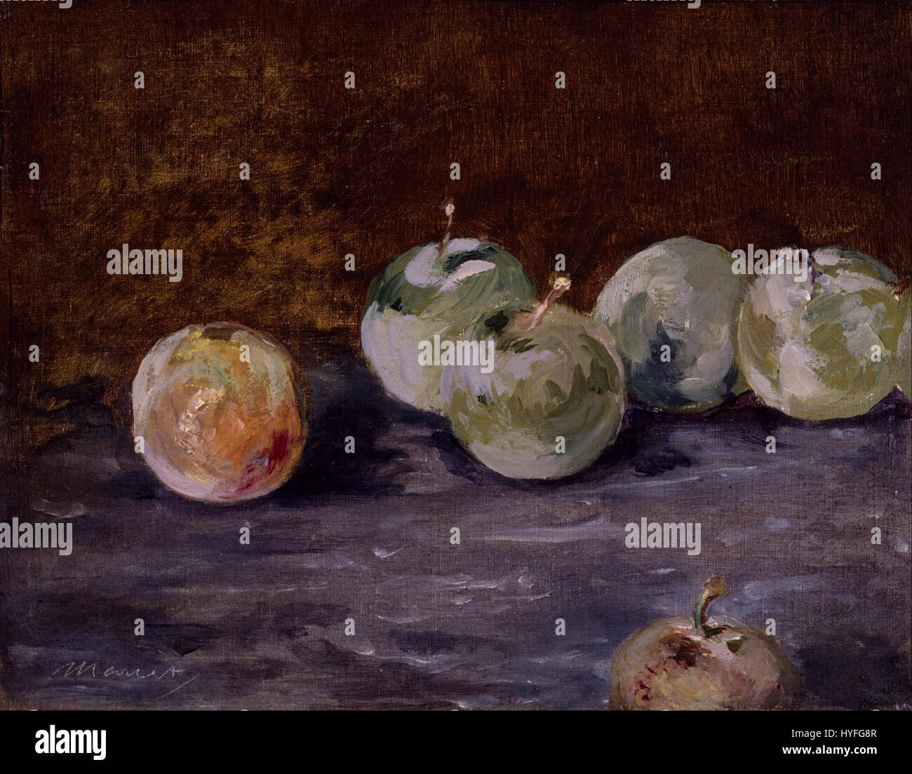 'Plums' by Edouard Manet is a still life painting depicting a bowl of ...