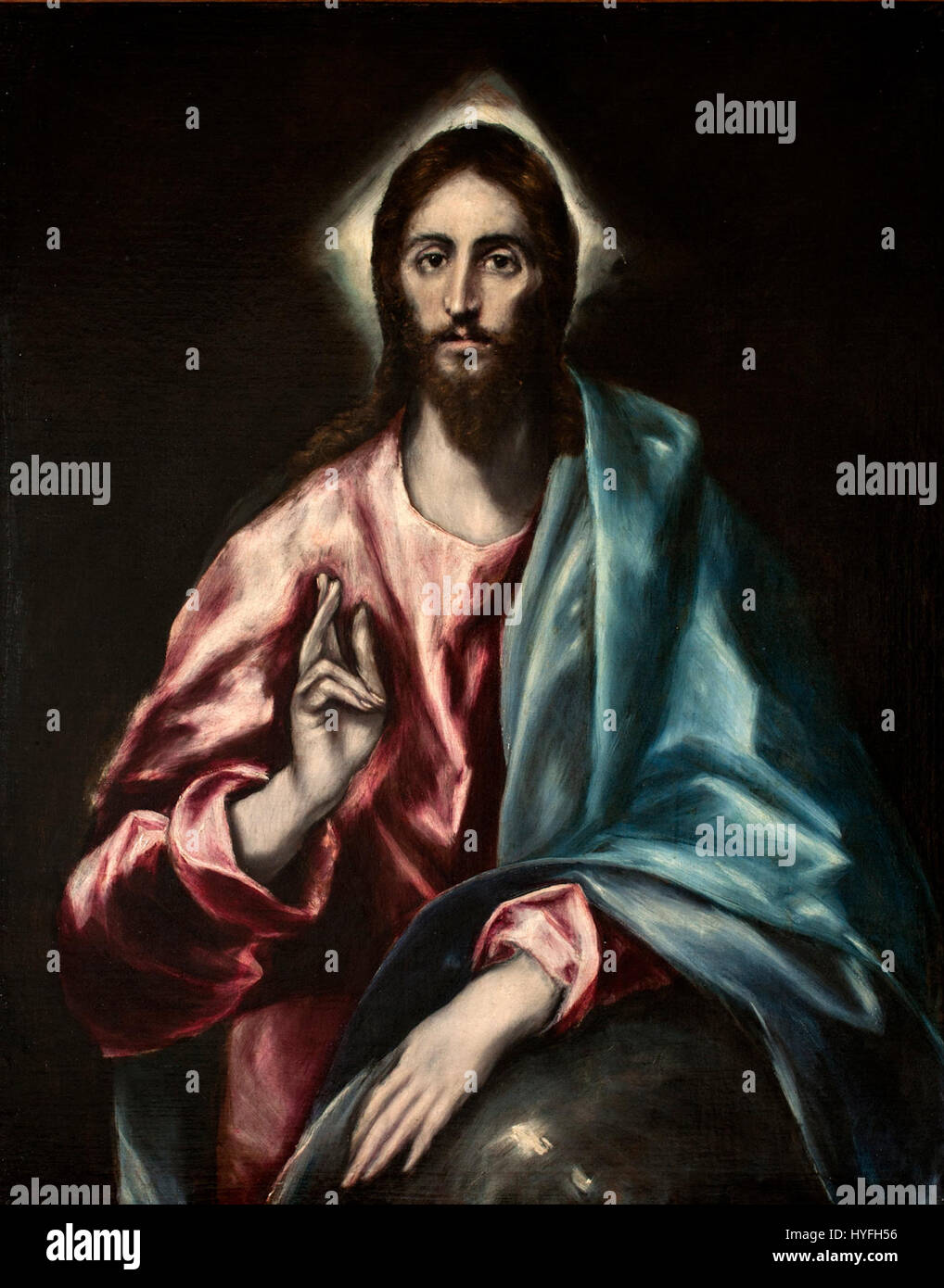 El Greco's painting 'Christ as Saviour' is a religious artwork ...