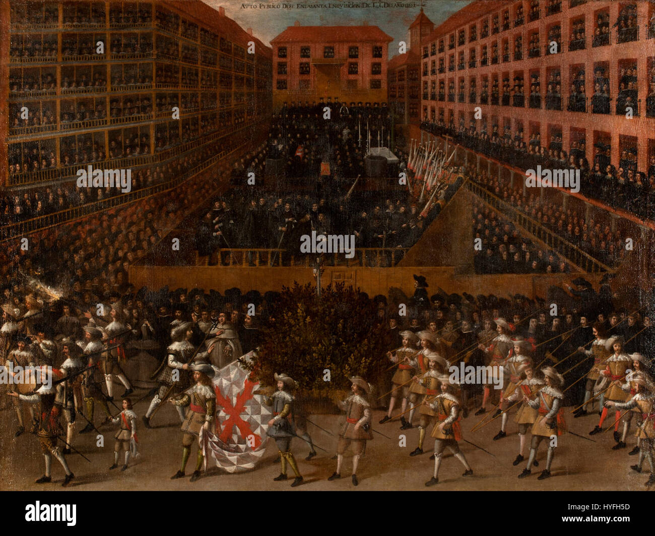 The 'Auto da Fe' painting, associated with the Madrid School ...