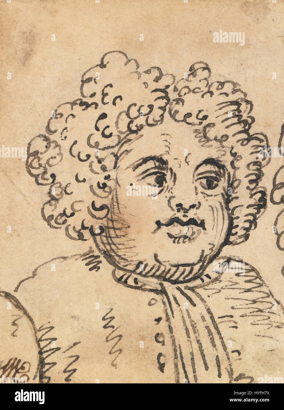 William Hogarth’s *Grotesque Male Head* is a satirical portrayal of a ...