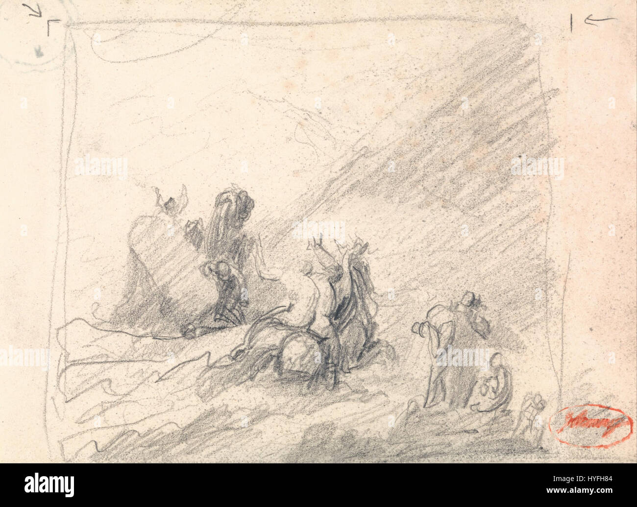 George Romney Wolgemuth Rescuing the Shipwrecked off the Cape of Good ...