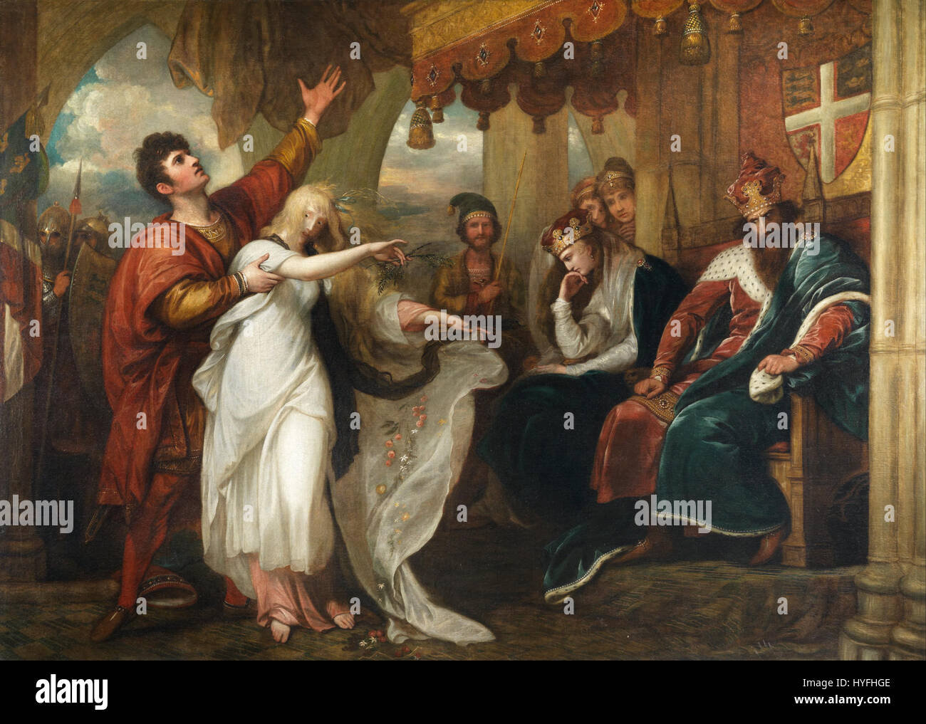 Benjamin West’s painting 'Hamlet Act IV, Scene V' captures Ophelia’s ...