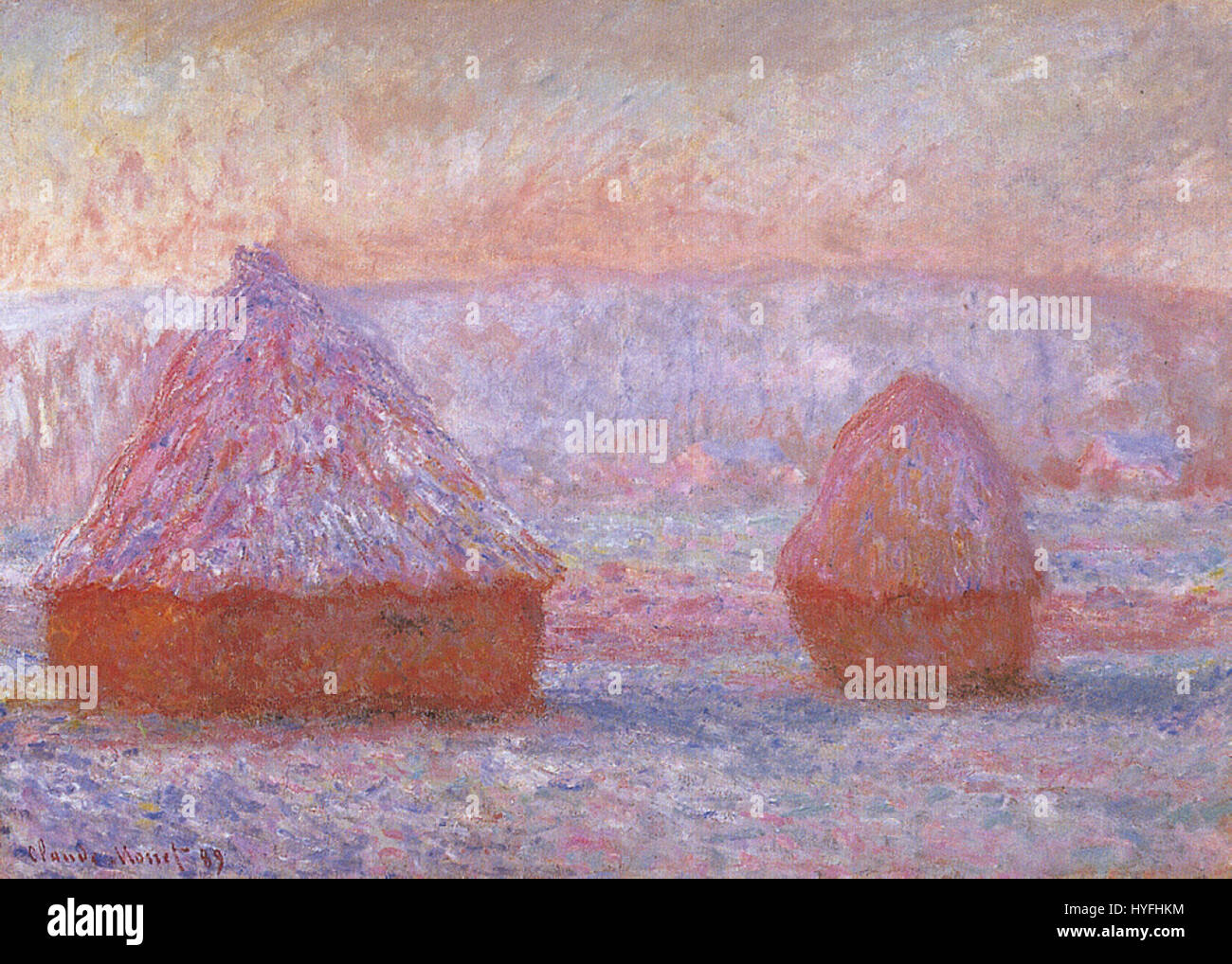 Claude Monet's 'Grainstacks at Giverny, Morning Effect' is a famous ...
