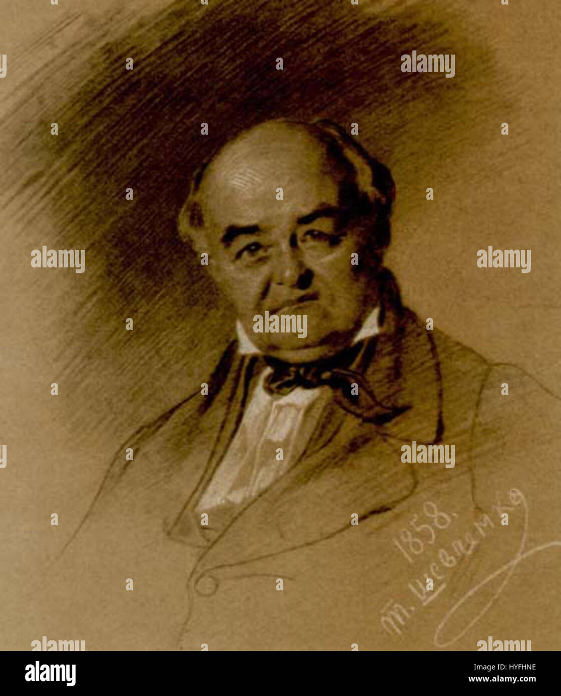 A portrait of Taras Shevchenko, a Ukrainian poet, artist, and political ...