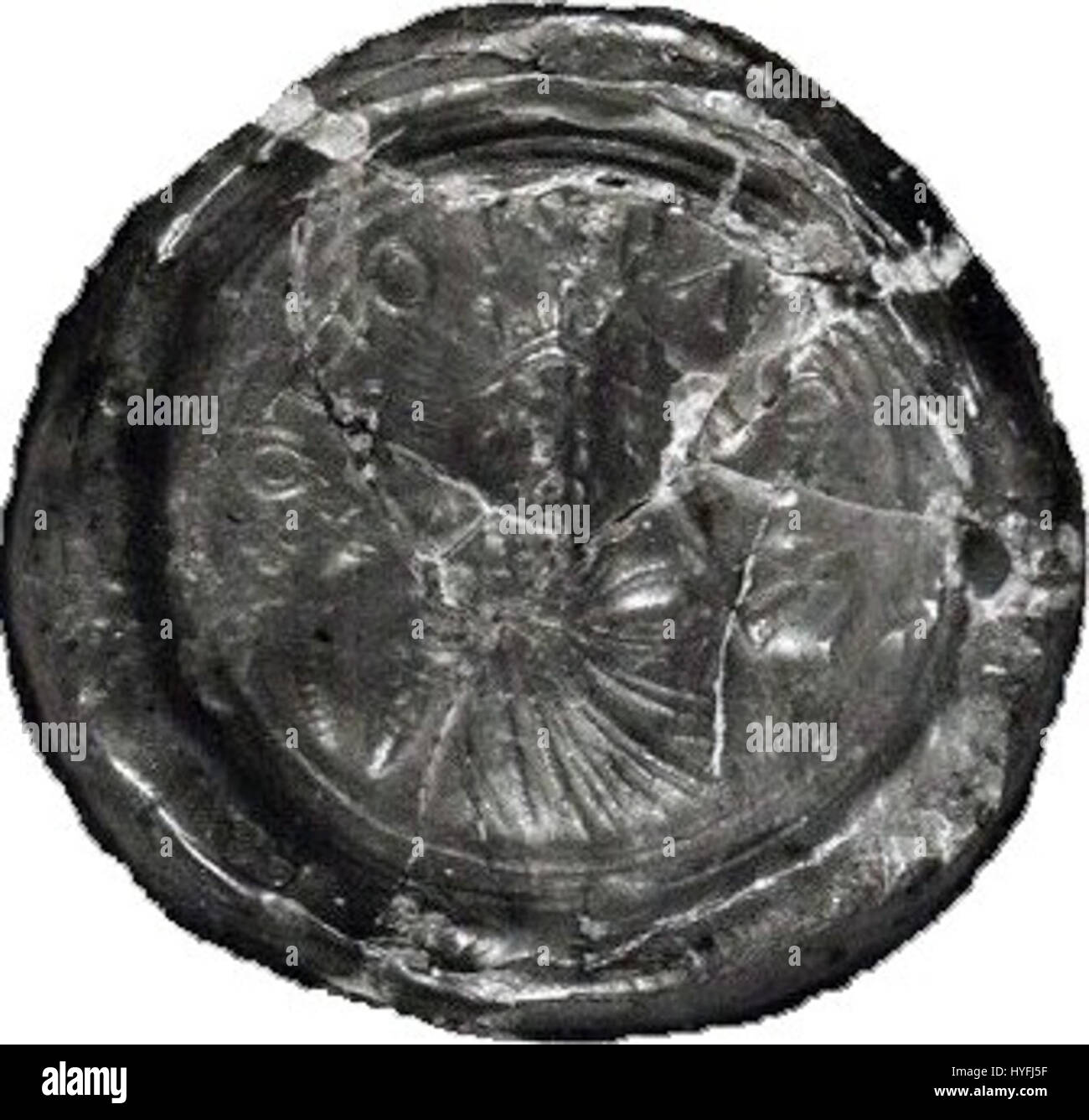 The seal of Otto II, Holy Roman Emperor, features his royal insignia ...