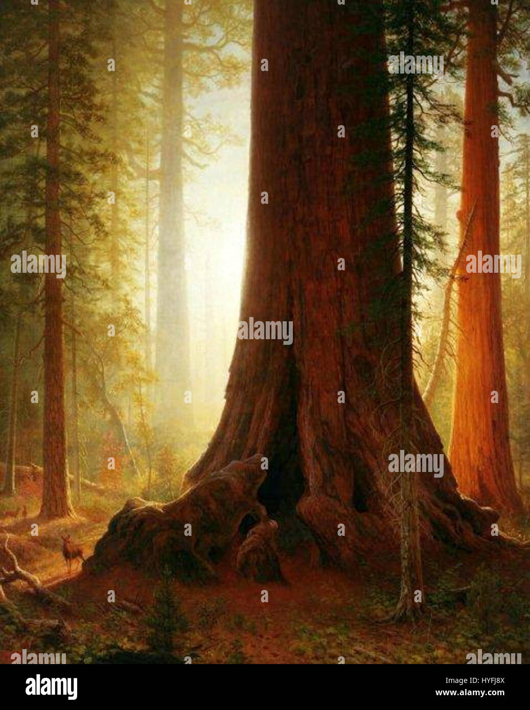 *Sequoia* by Albert Bierstadt is a landscape painting showcasing the ...