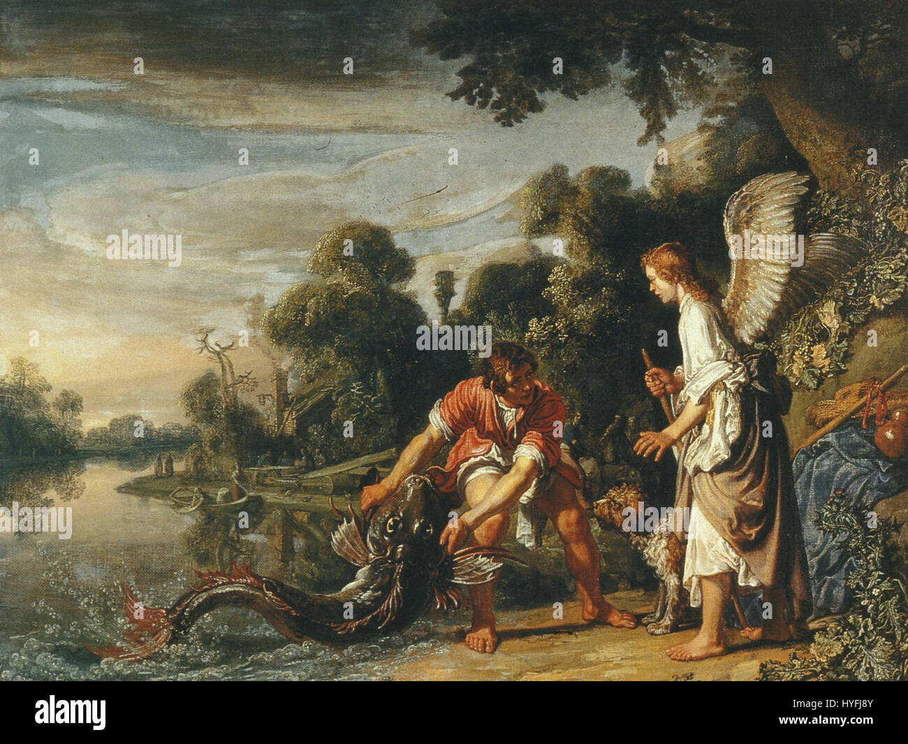 Pieter Lastman’s painting 'Tobias vangt de vis' ('Tobias catches the ...