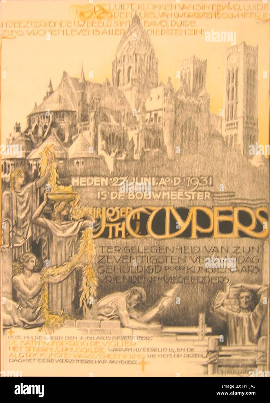 'Tribute to Joseph Cuypers' by Huib Luns, created in 1931, is a ...