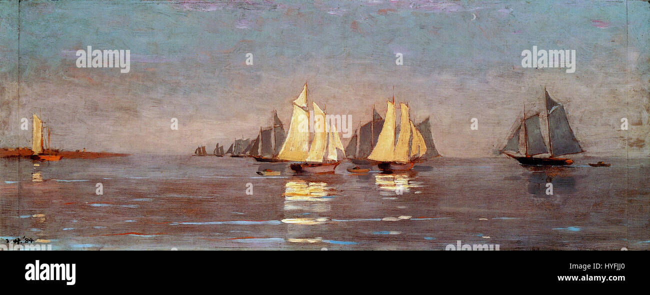 In 'Mackerel Fleet at Dawn,' Winslow Homer captures the early morning ...
