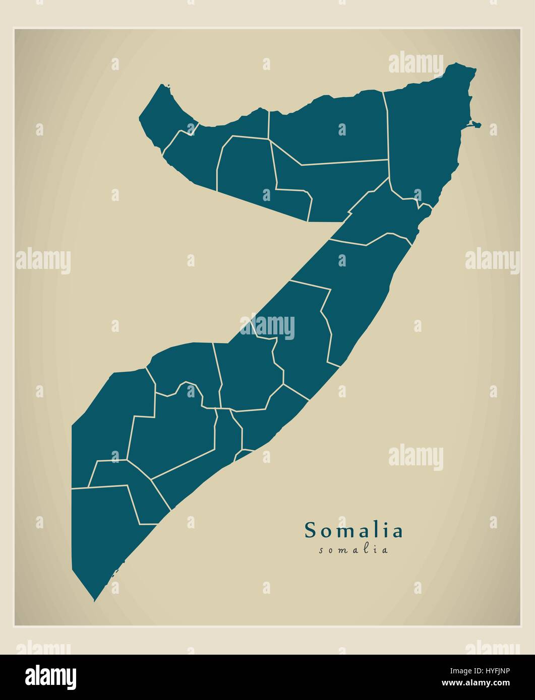 Modern Map - Somalia with regions SO Stock Vector Image & Art - Alamy