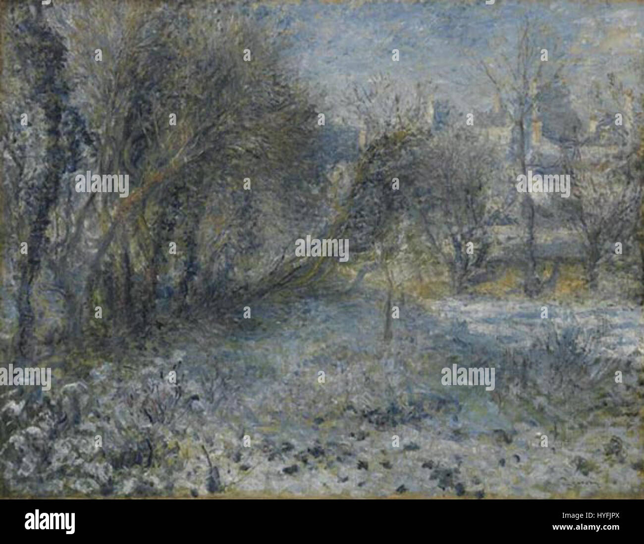 'Paysage de neige' by Pierre-Auguste Renoir is an impressionistic ...