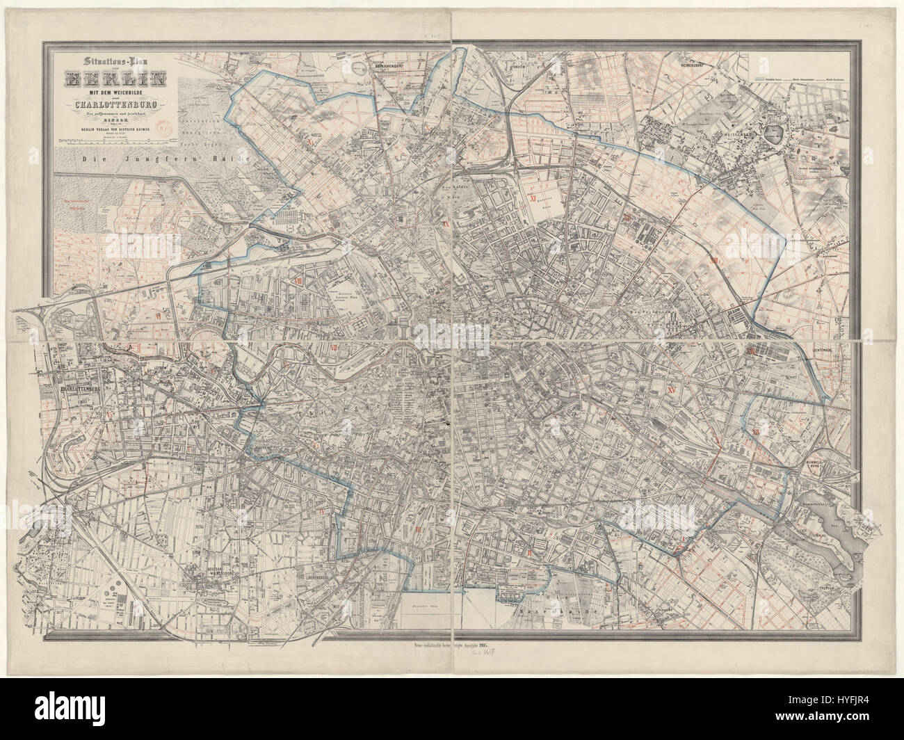A detailed map from 1905 showing the city of Berlin, Germany. This ...