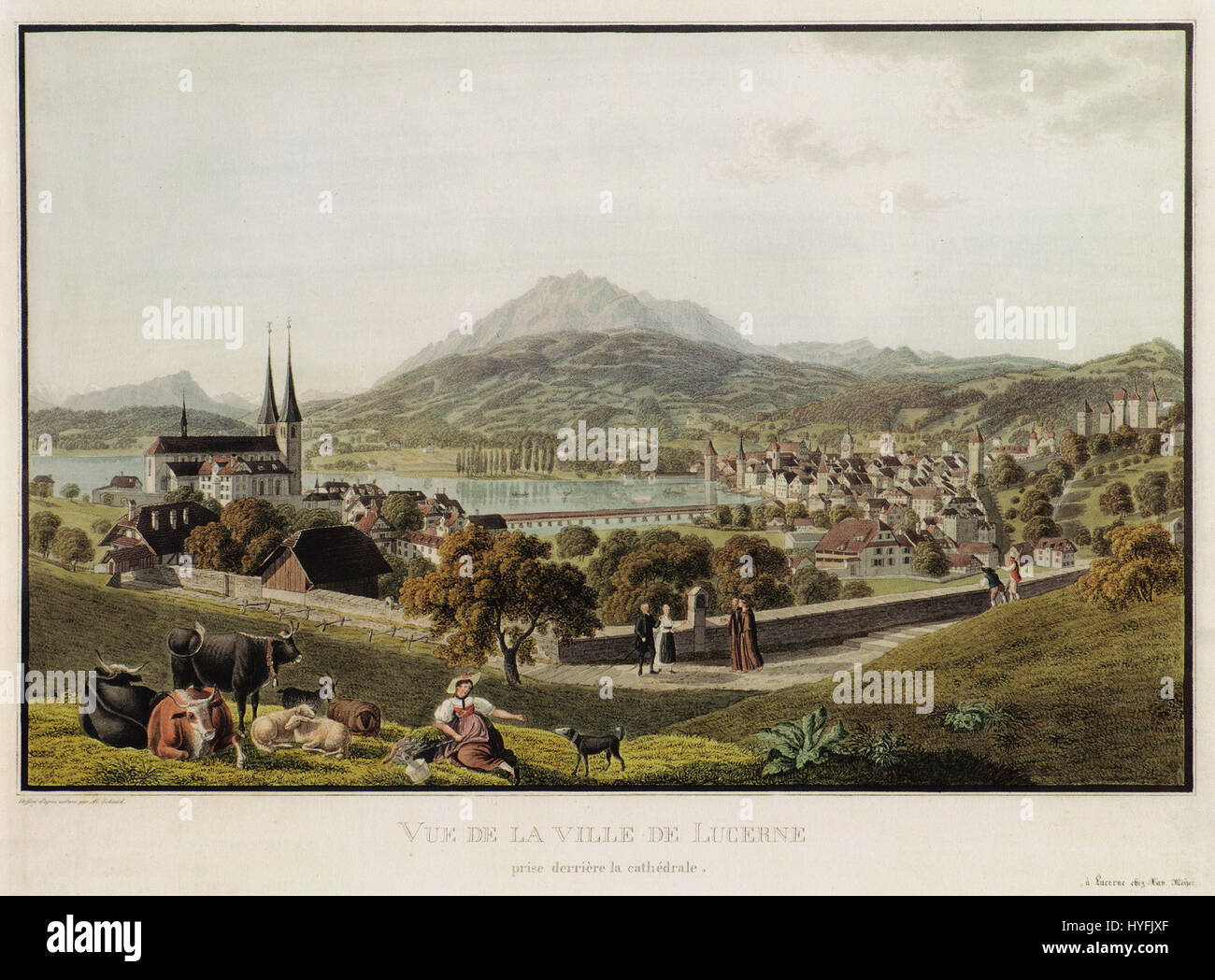 The illustration of Lucerne by DASchmidI showcases the picturesque ...