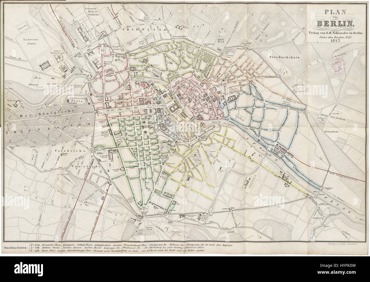 The Schroeder Plan von Berlin from 1847 is a historical map of Berlin ...