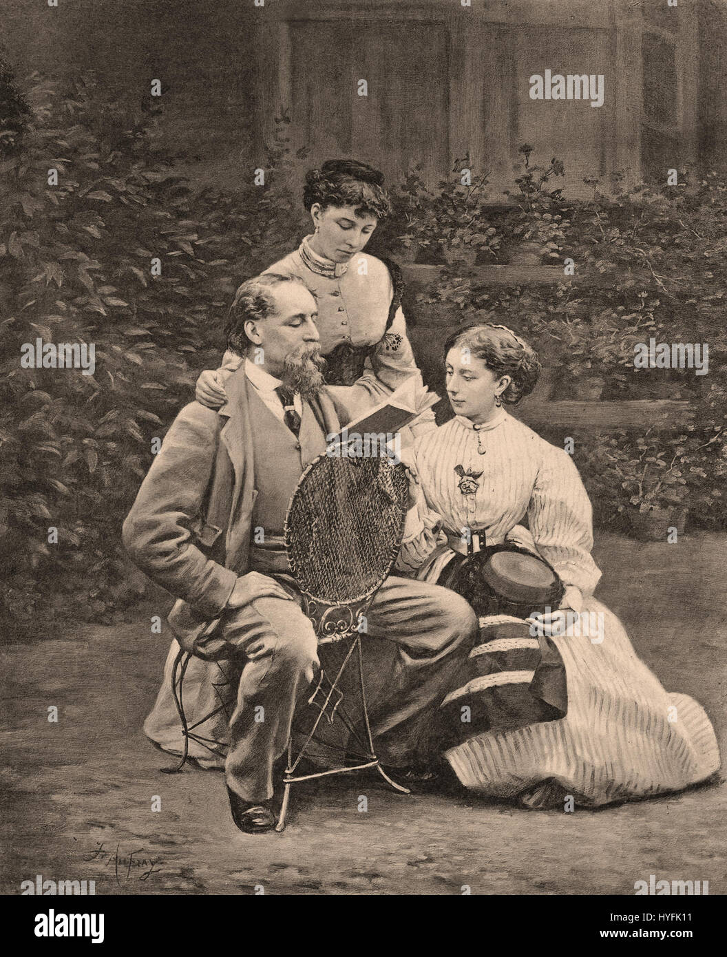 This photograph of Charles Dickens with his two daughters, taken by ...