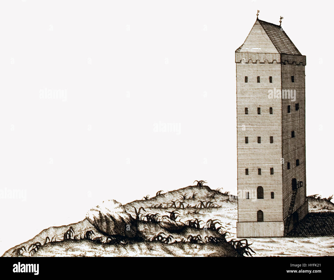 This 1751 map or drawing of the Neuwerk Tower by Jacobus Schuback is ...