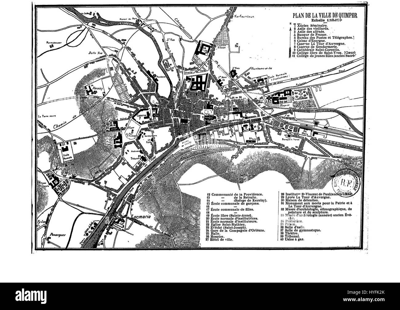 Detailed map of france with cities Black and White Stock Photos ...