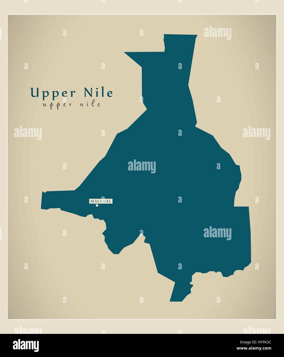 Modern Map - Upper Nile SS Stock Vector Image & Art - Alamy