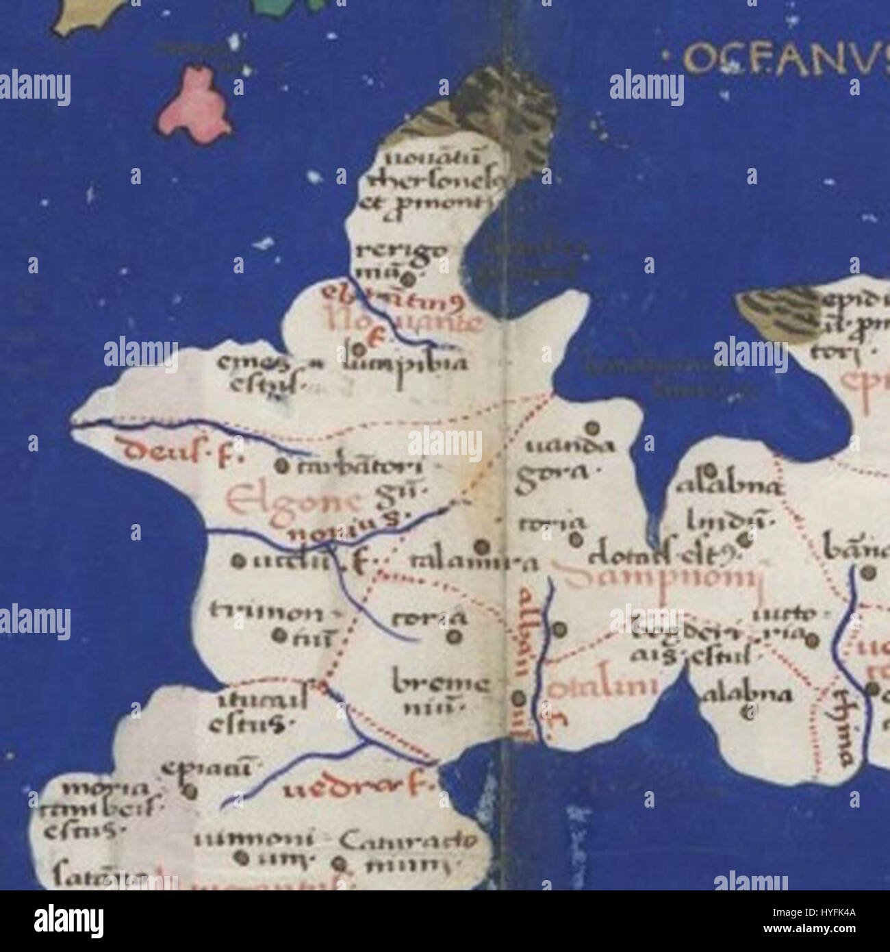 A 1467 manuscript by Ptolemy depicting southern Scotland, illustrating ...