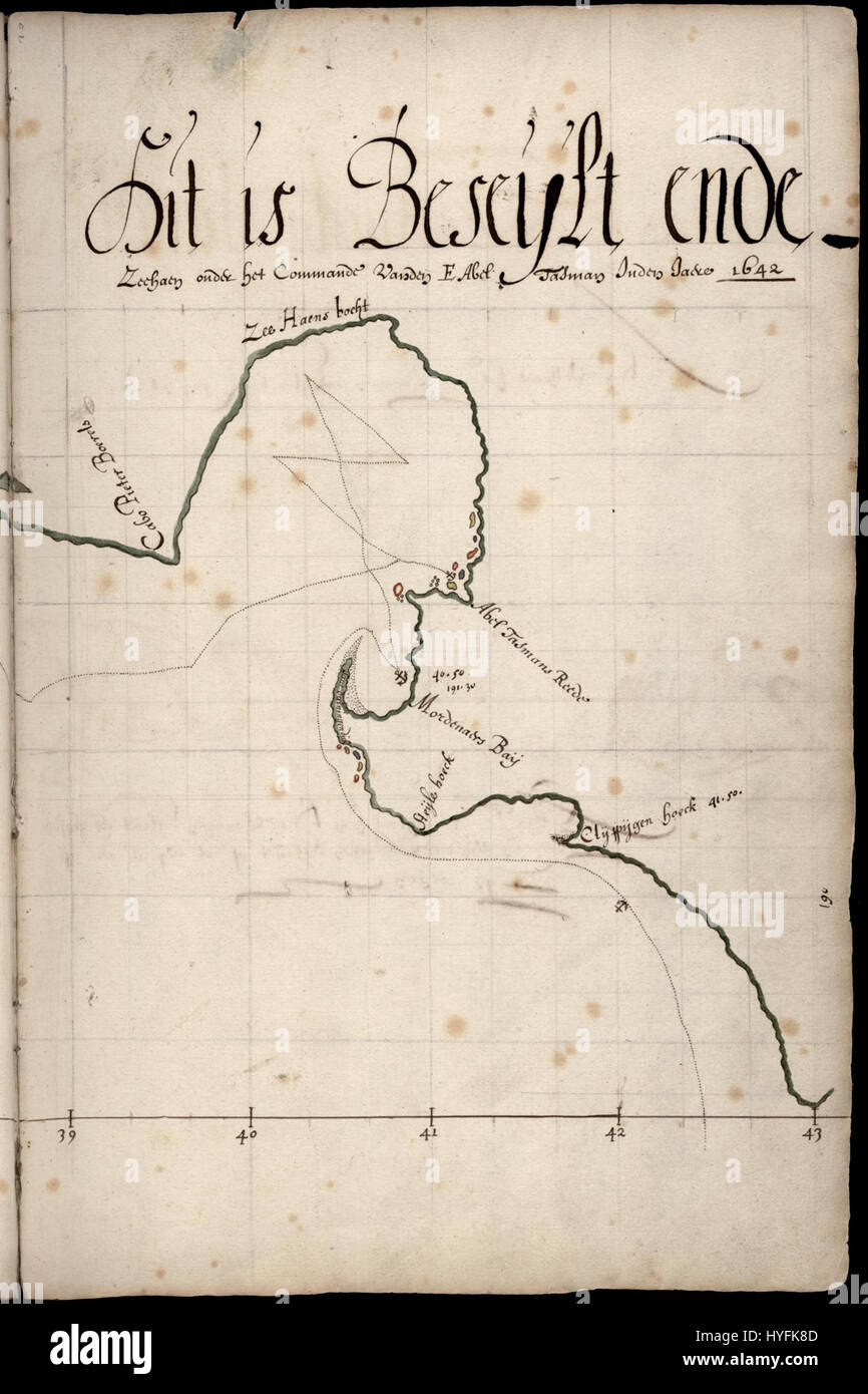 This historical maritime journal entry from Abel Tasman, dated 25th ...