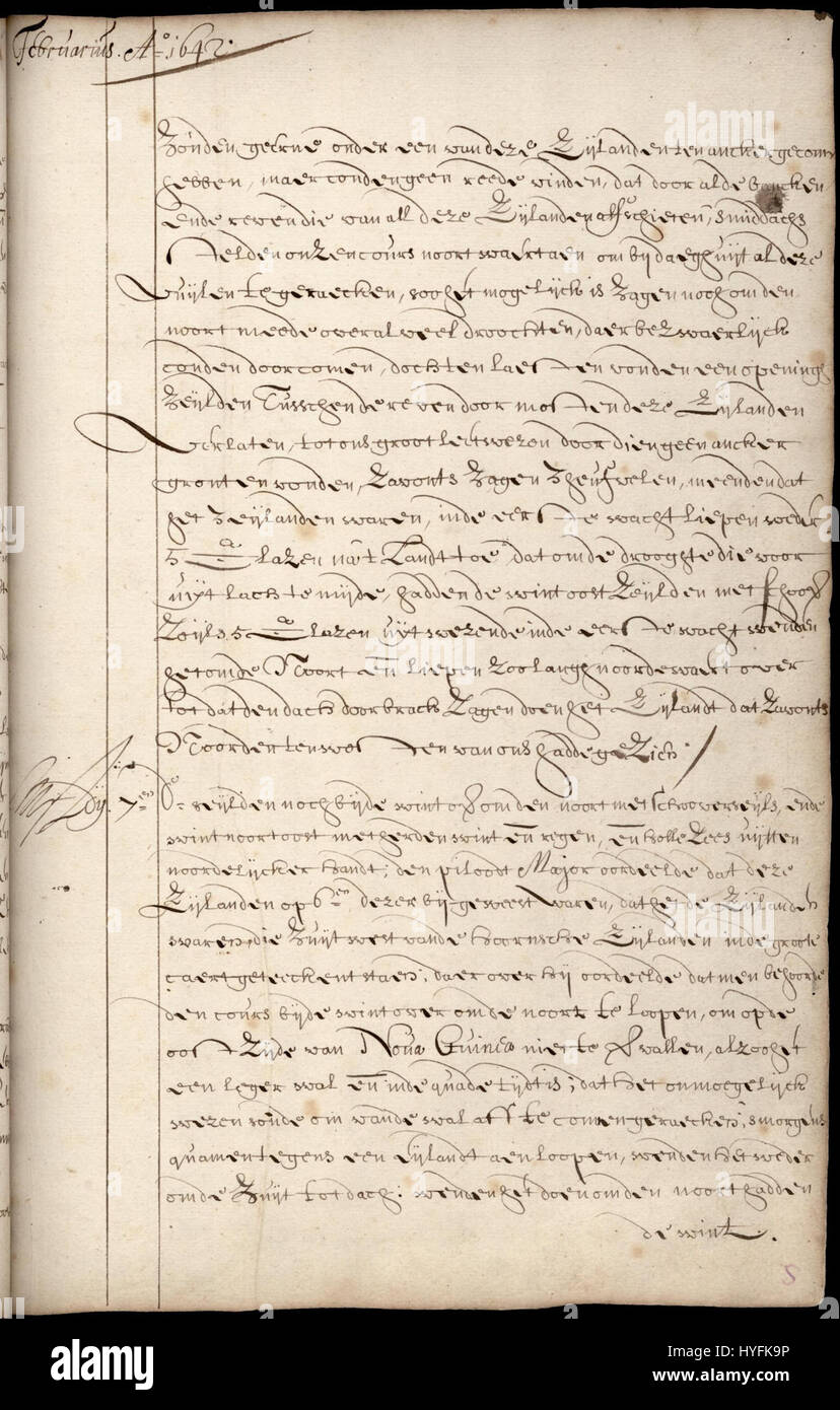 This historical ship's log, 'Scheepsjournaal,' details the voyages of ...