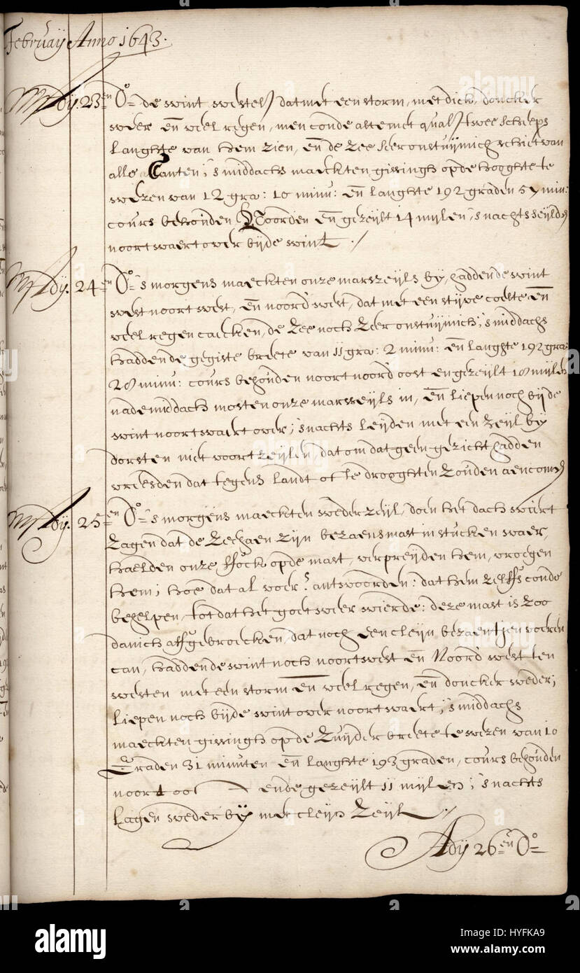 The Scheepsjournaal (Ship’s Journal) of Abel Tasman, recorded in the ...