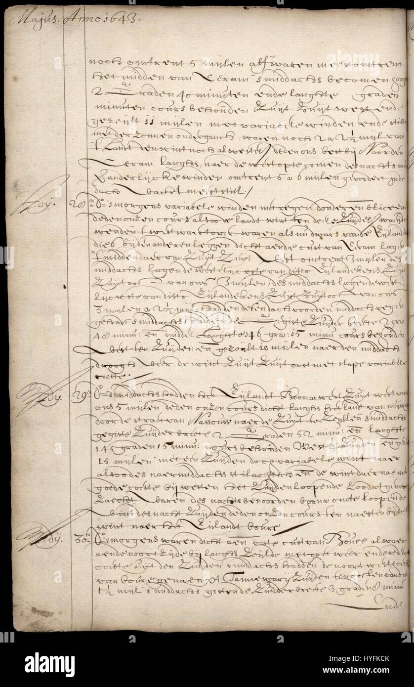 The 'Scheepsjournaal' (Ship's Journal) of Abel Tasman, dated 1639 ...