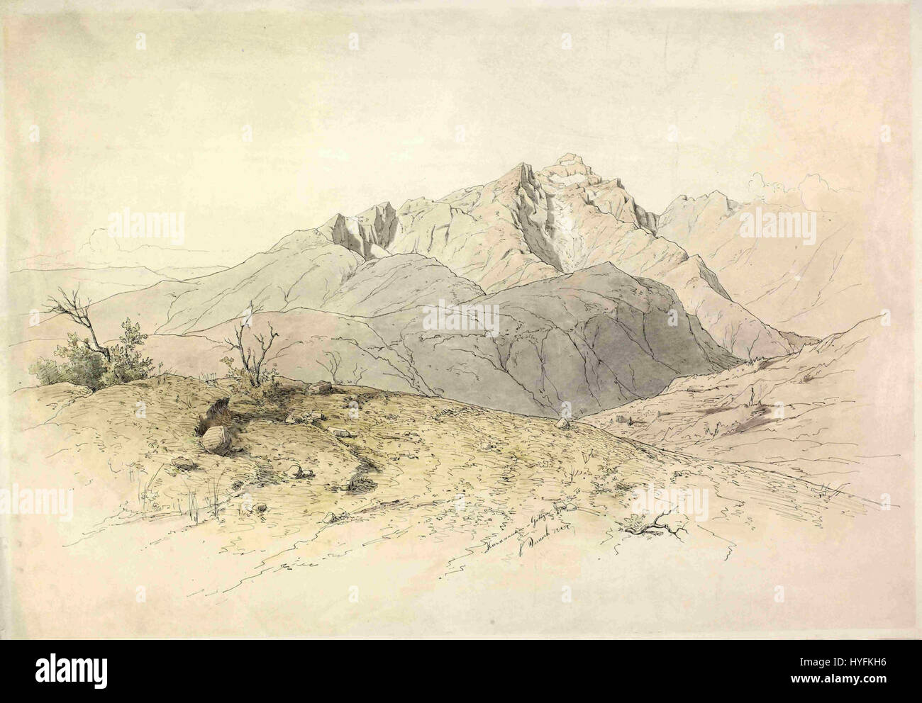 Ladislav Benesch's 'Triglav za Golice' is a landscape painting that ...