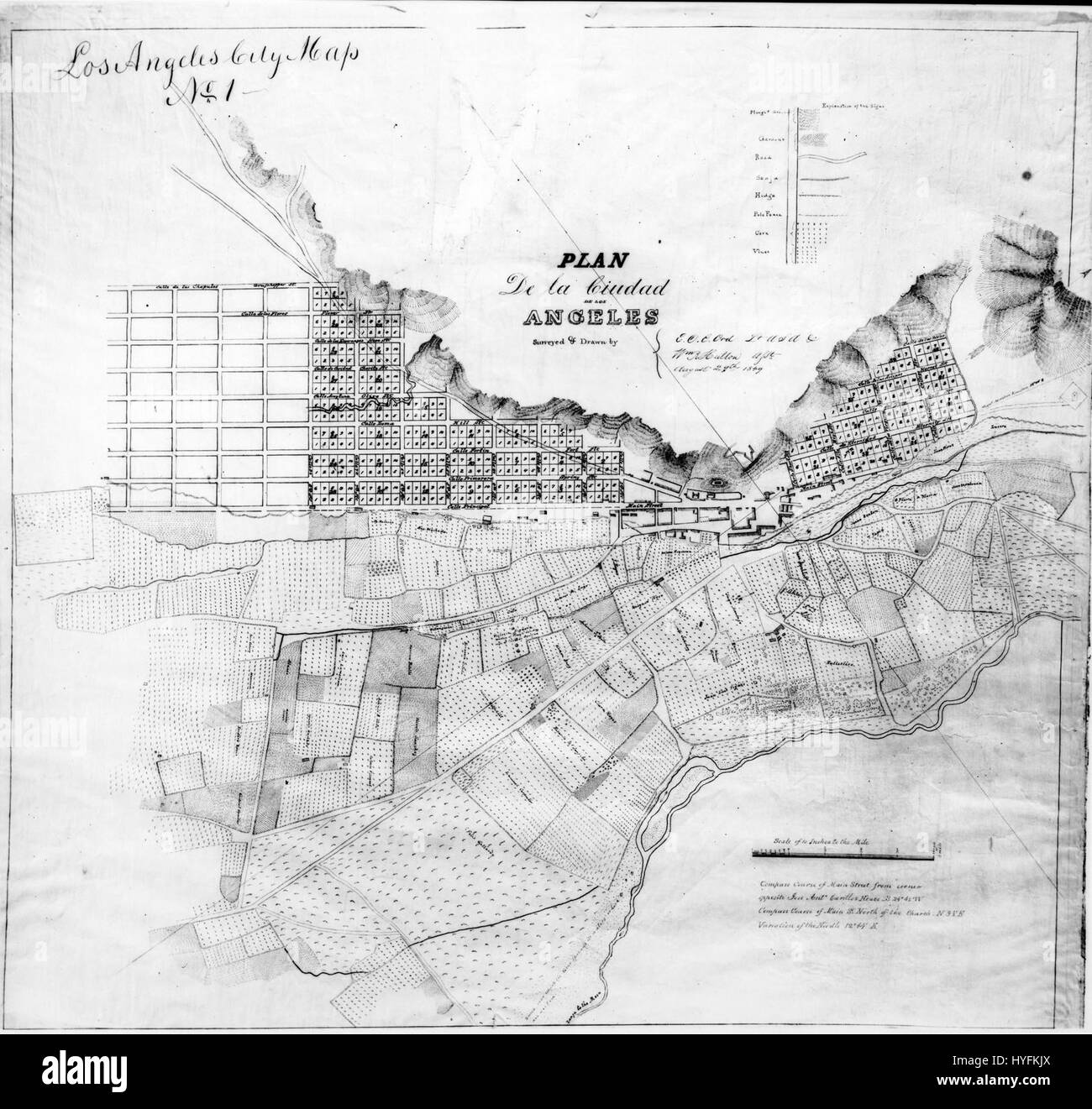 Los angeles map historical hi-res stock photography and images - Alamy