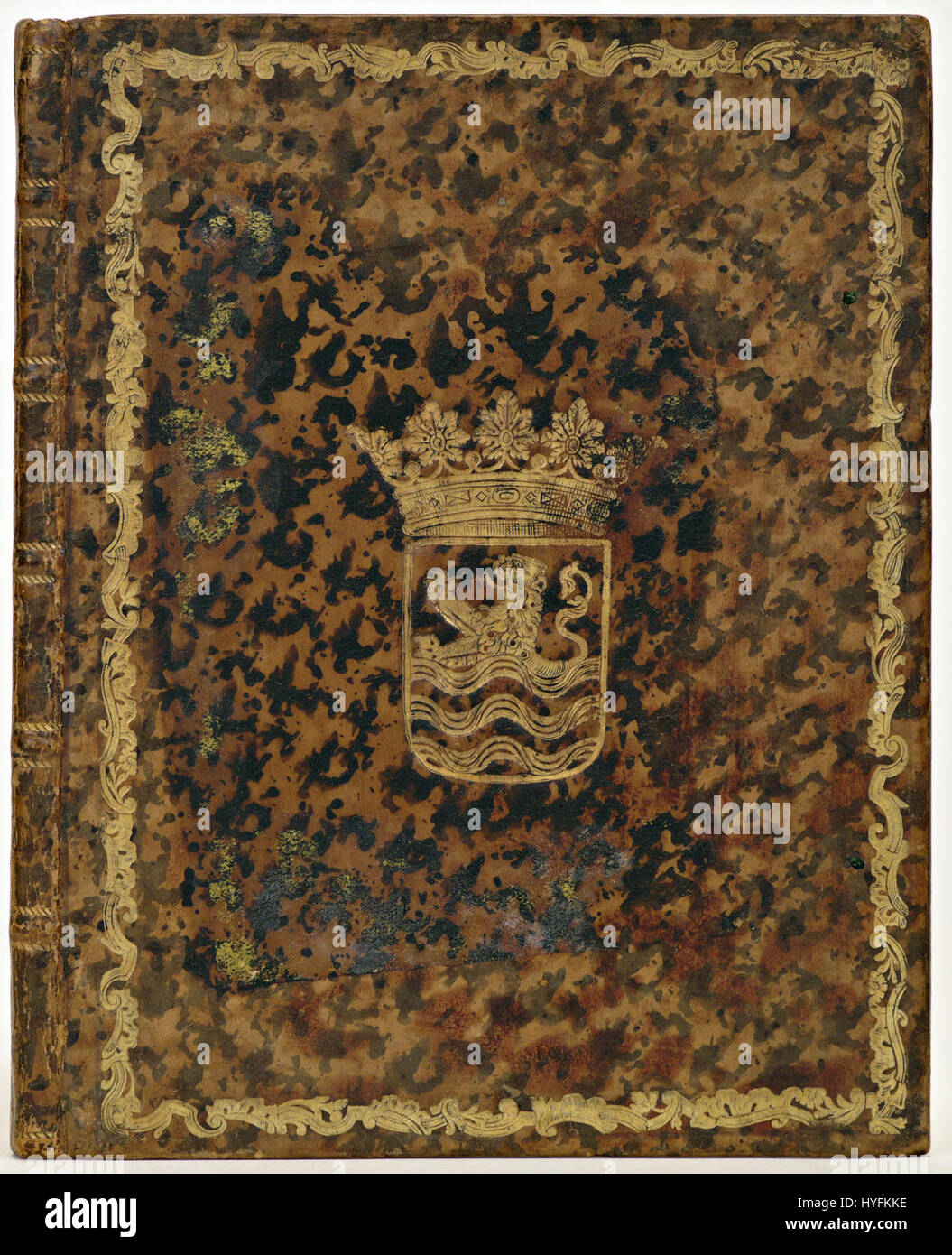 The 'Band van gemarmerd kalfleer' is a marbled calf leather binding ...