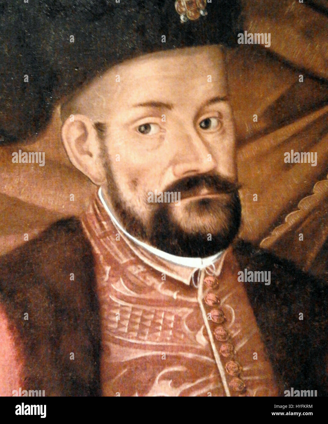 The detail from the portrait of Stephen Bathory by Amman highlights the ...