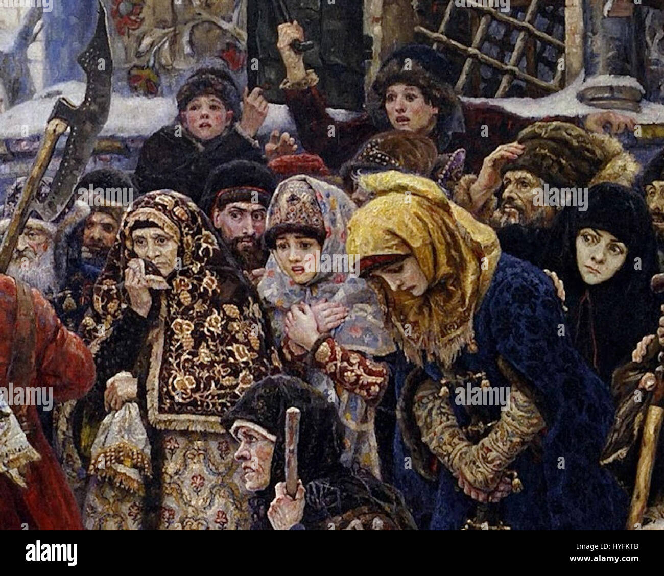 The painting 'Boyaryna Morozova' by Vasily Surikov features a powerful ...