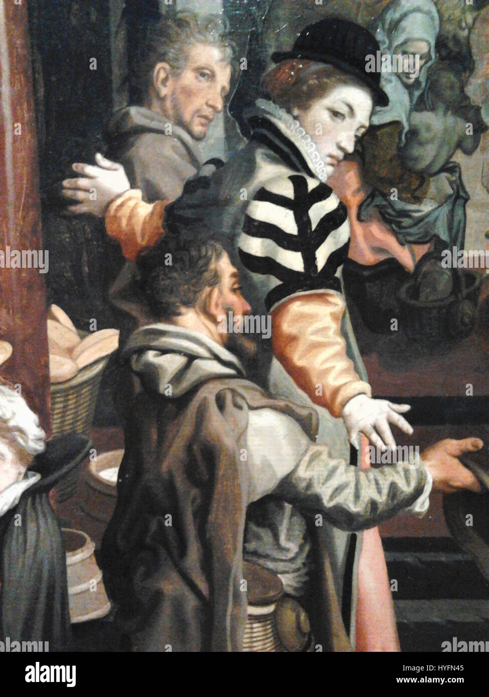 In this detailed section of 'Christian Charity' by Pieter Aertsen, the ...
